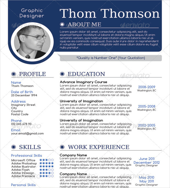 41+ One Page Resume Templates - Free Samples, Examples, & Formats Download!