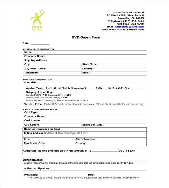 44+ Blank Order Form Templates - PDF, DOC, Excel