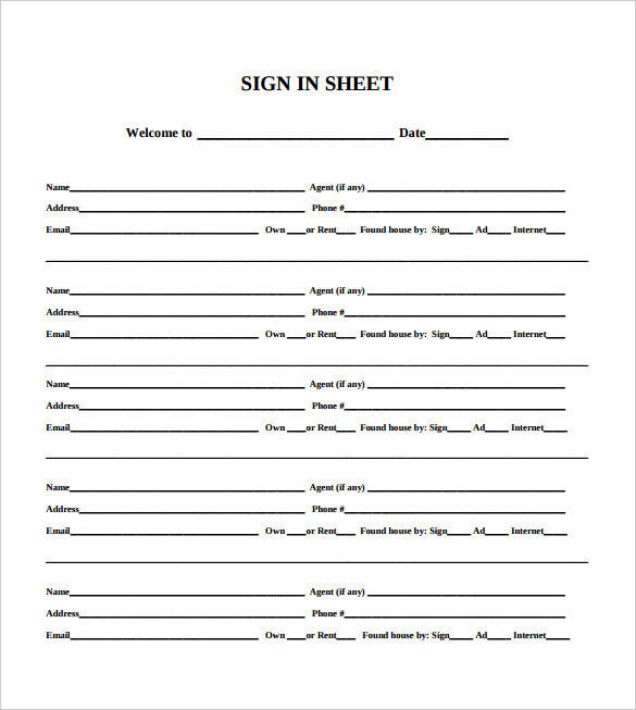 18+ Sign In Sheet Templates – Free Sample, Example, Format Download!
