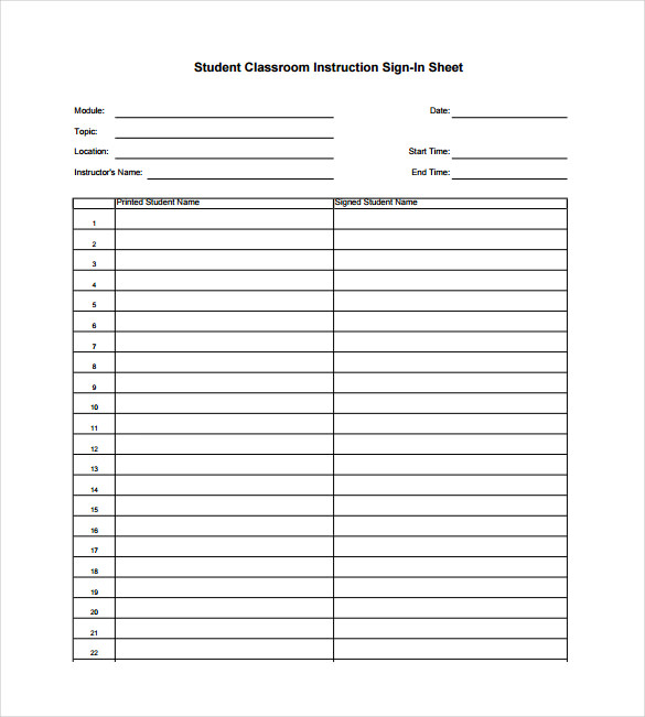 18+ Sign In Sheet Templates – Free Sample, Example, Format Download!