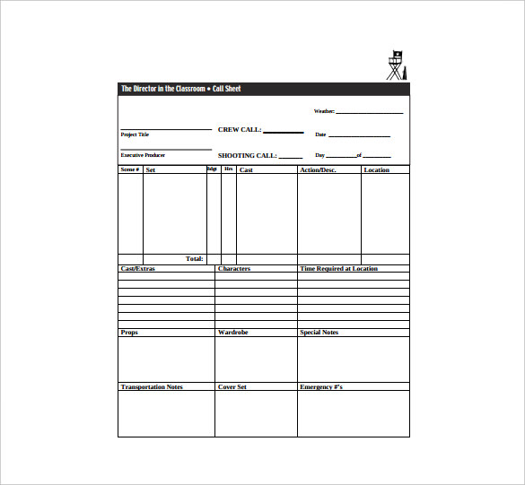 12+ Call Sheet Templates - Free Sample, Example, Format Download!