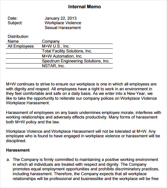 Internal Memo Template - 23+ Word, PDF, Google Docs Documents Download