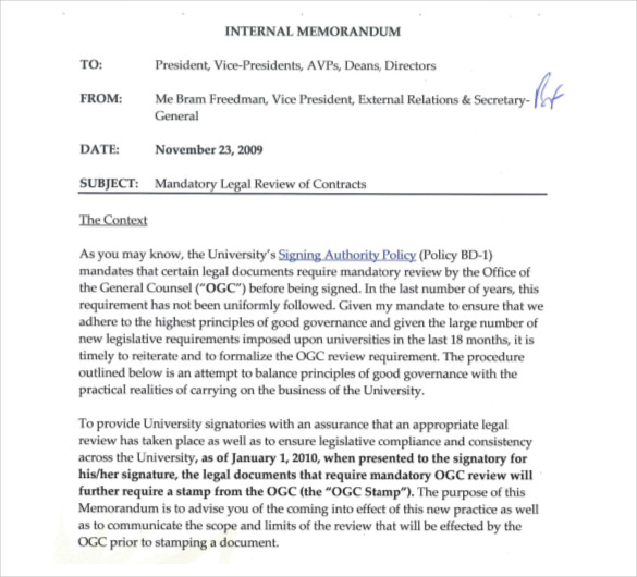 Internal Memo Template - 23+ Word, PDF, Google Docs Documents Download