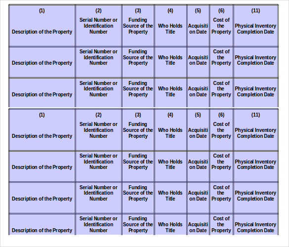 17+ Property Inventory Templates - Word, PDF, Excel