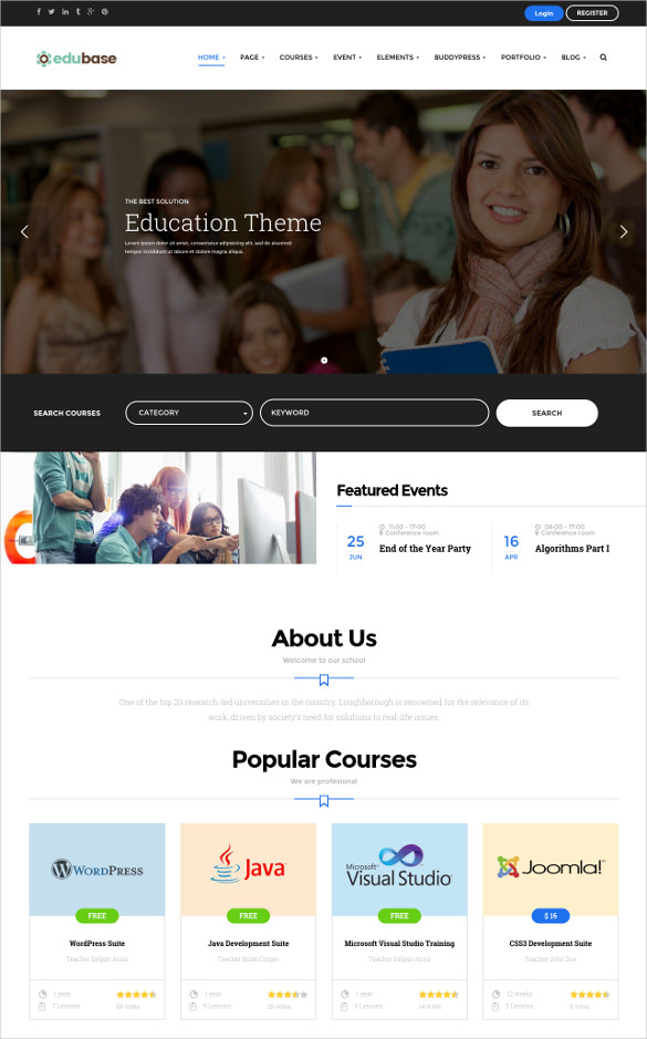 18+ College Website Themes & Templates