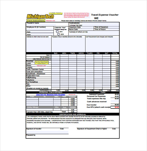 16 Expense Voucher Templates Word PDF Excel PSD