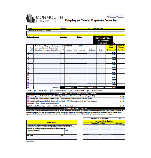 16+ Expense Voucher Templates - Word, PDF, Excel, PSD