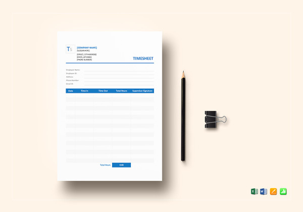 27+ Blank Timesheet Templates – Free Sample, Example Format Download