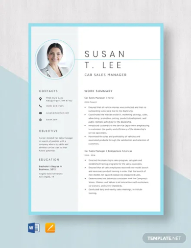 Sales Manager Resume Template - 15+ Free Word, PDF Documents Download