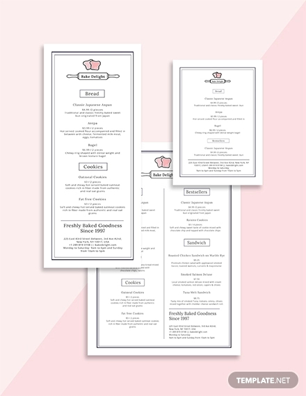 Bakery Menu - 35+ Free Templates in PSD, PDF, EPS, InDesign
