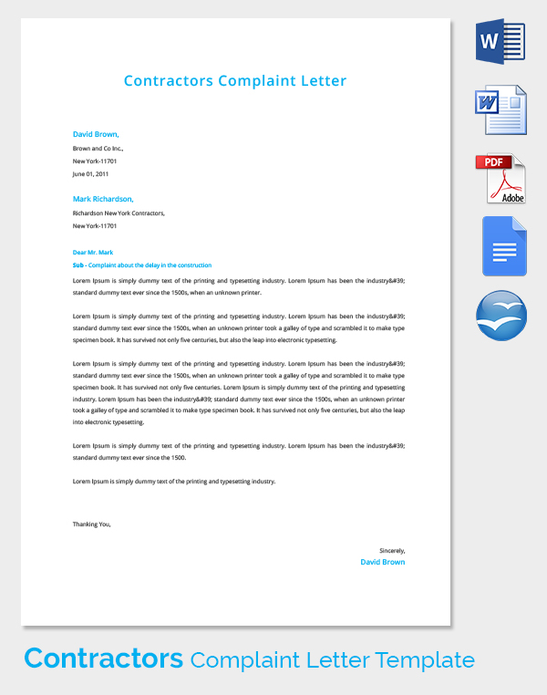 Complaint Letter - 22 Free Word, PDF Documents Download