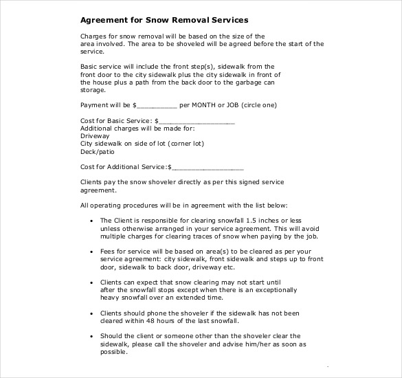 20+ Snow Plowing Contract Templates - Google Docs, PDF, Word, Apple Pages