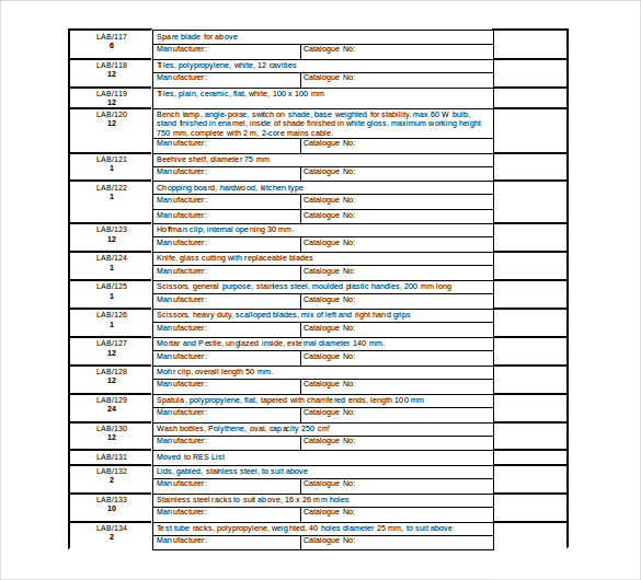12+ Equipment Inventory Template – Free, Sample, Example, Format Download