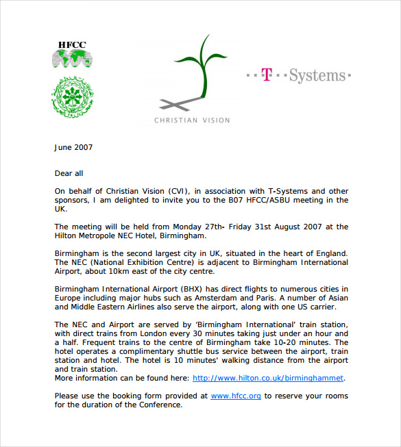 19+ FREE HR Invitation Letter Templates - PDF, DOC