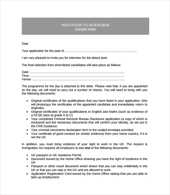 19+ FREE HR Invitation Letter Templates - PDF, DOC