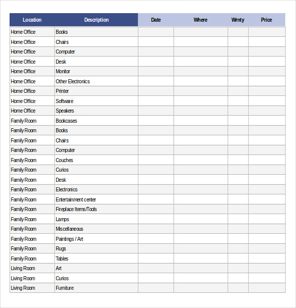 14+ Estate Inventory Templates – Free Sample, Example, Format Download
