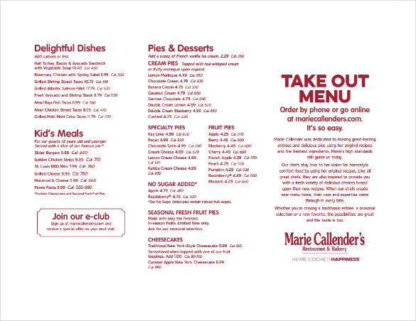 27+ Take Out Menu Templates - Free Sample, Example Format Download!