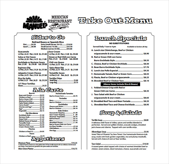 27+ Take Out Menu Templates - Free Sample, Example Format Download!