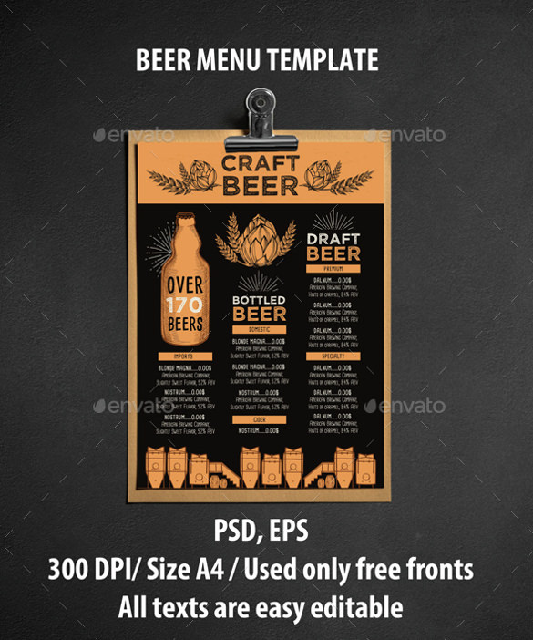 21+ Beer Menu Templates - Free Sample, Example Format Download!