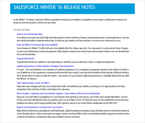 Release Notes Template - 15+ Free Word, PDF Documents Download