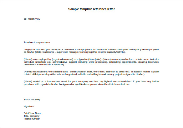 42+ Reference Letter Templates - PDF, DOC