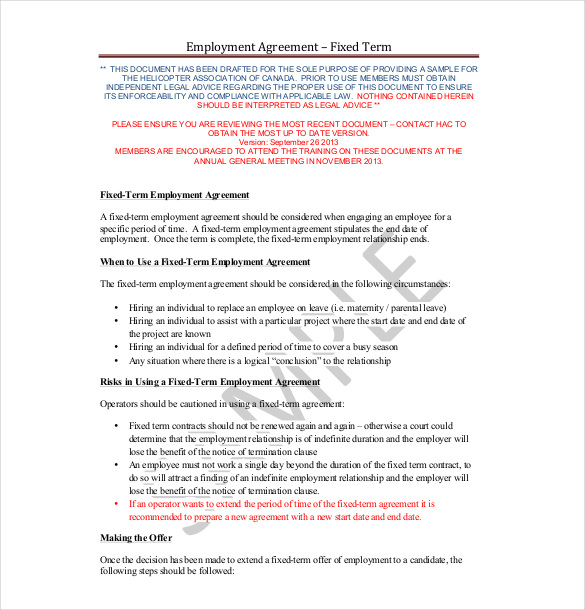 35+ Employment Agreement Templates – Word, PDF Format Download