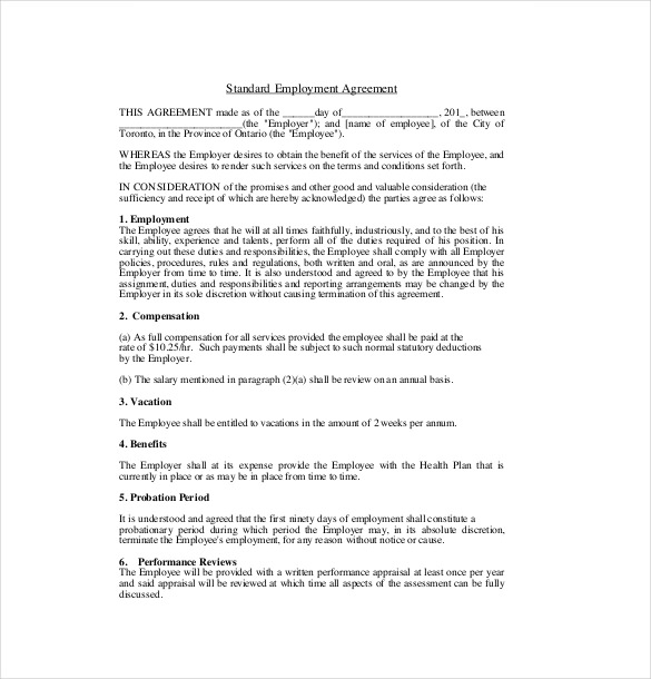 35+ Employment Agreement Templates – Word, PDF Format Download
