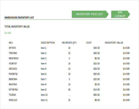 21+ Warehouse Inventory Templates – Sample, Example, Format Download