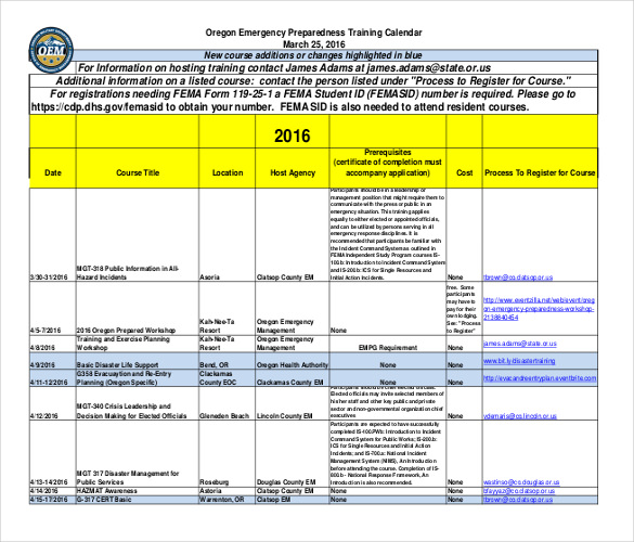 Training Calendar Template - 42+ Word, PDF, PSD Documents Download