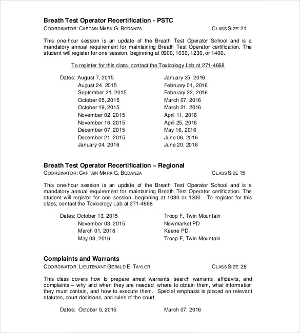 Training Calendar Template - 42+ Word, PDF, PSD Documents Download