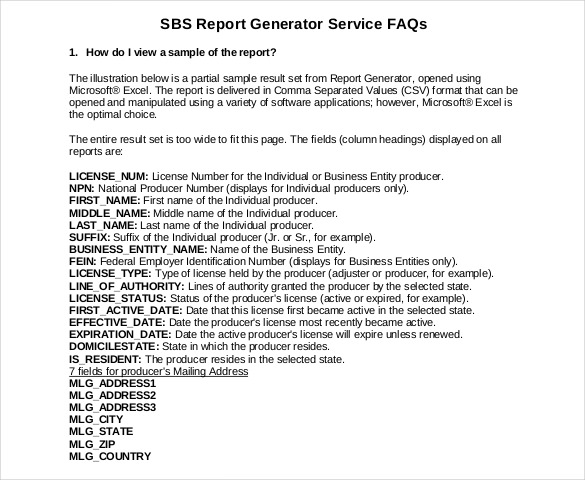 Sample Service Report Template - 31+ Word, PDF Download