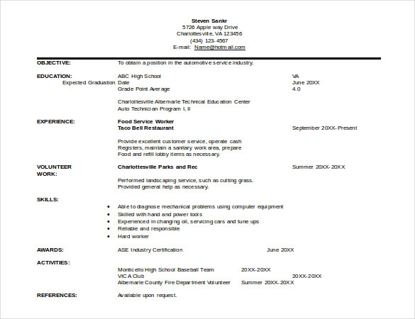 Automobile Resume Templates - 29+ Word, PDF, Apple Pages, InDesign, PSD ...