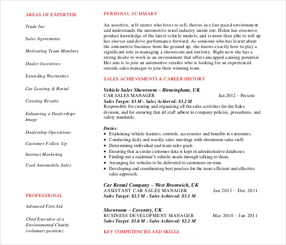 Automobile Resume Templates - 29+ Word, PDF, Apple Pages, InDesign, PSD ...