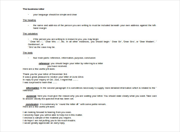 50+ Business Letter Templates -PDF, DOC