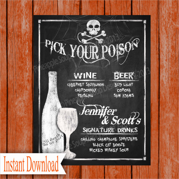 Halloween Drink Menu Templates Halloween Drink Menu Templates