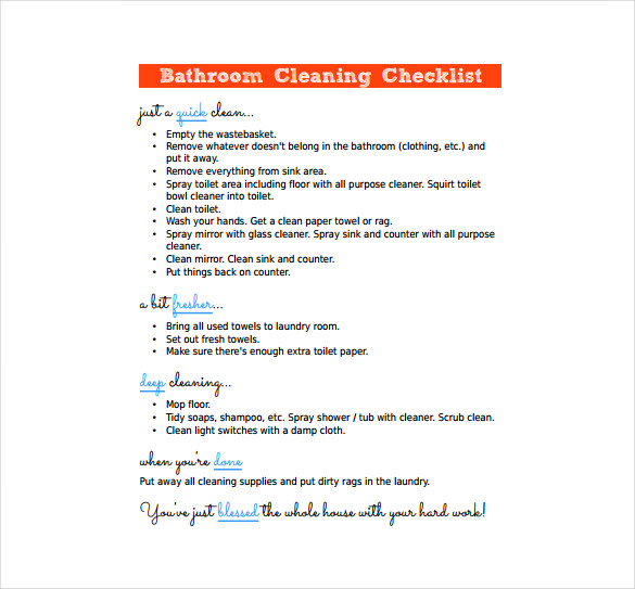 20+ Bathroom Cleaning Schedule Templates - PDF, DOC