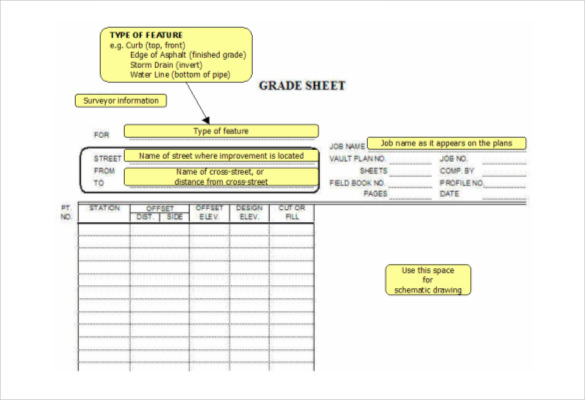 Grade Sheet Template - 37+ Word, Excel, PDF Documents Download