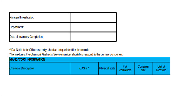 15+ Chemical Inventory Templates – Free Sample, Example, Format ...