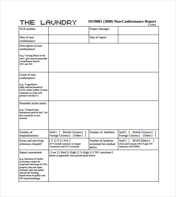 25+ Non Conformance Report Templates - PDF, Docs, Word, Pages