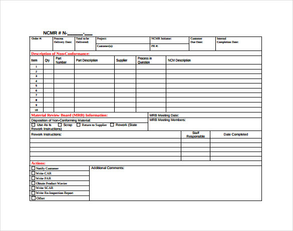 25+ Non Conformance Report Templates - PDF, Docs, Word, Pages