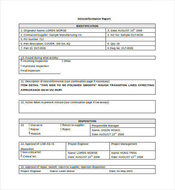 25+ Non Conformance Report Templates - PDF, Docs, Word, Pages