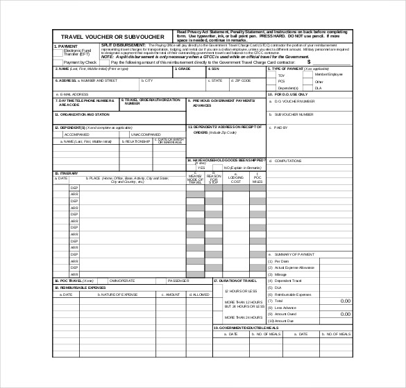 Blank Voucher Templates 10 Free Word Excel PDF Formats Samples 