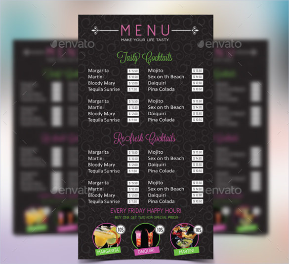 37+ Cocktail Menu Templates - Free Sample, Example Format Download!