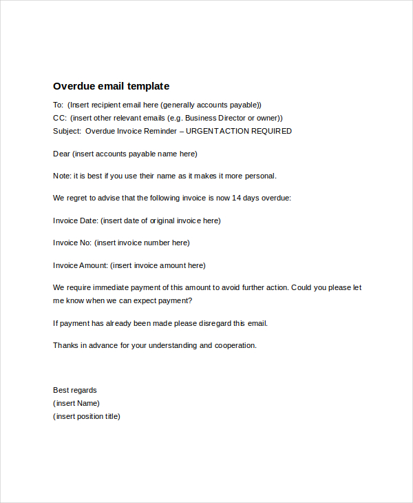 Overdue Invoice Email Template