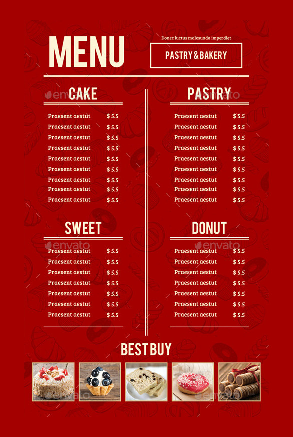 Bakery Menu 35 Free Templates In PSD PDF EPS InDesign Free 