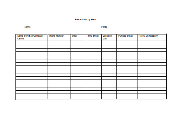 29+ Call Log Templates - DOC, PDF, Excel