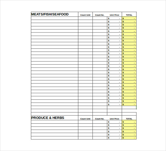 Restaurant Inventory Template - 27+ Free word, Excel Documents Download