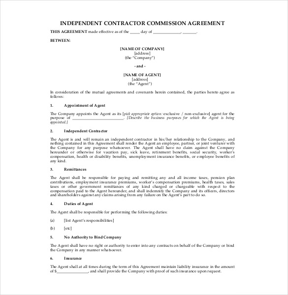 12+ Commission Agreement Templates - Word, PDF, Apple Pages