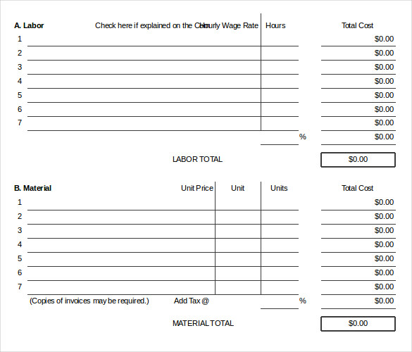 Change Order Template Excel Free Printable Templates