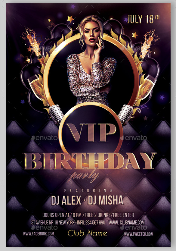 Birthday Party Flyer Templates Free